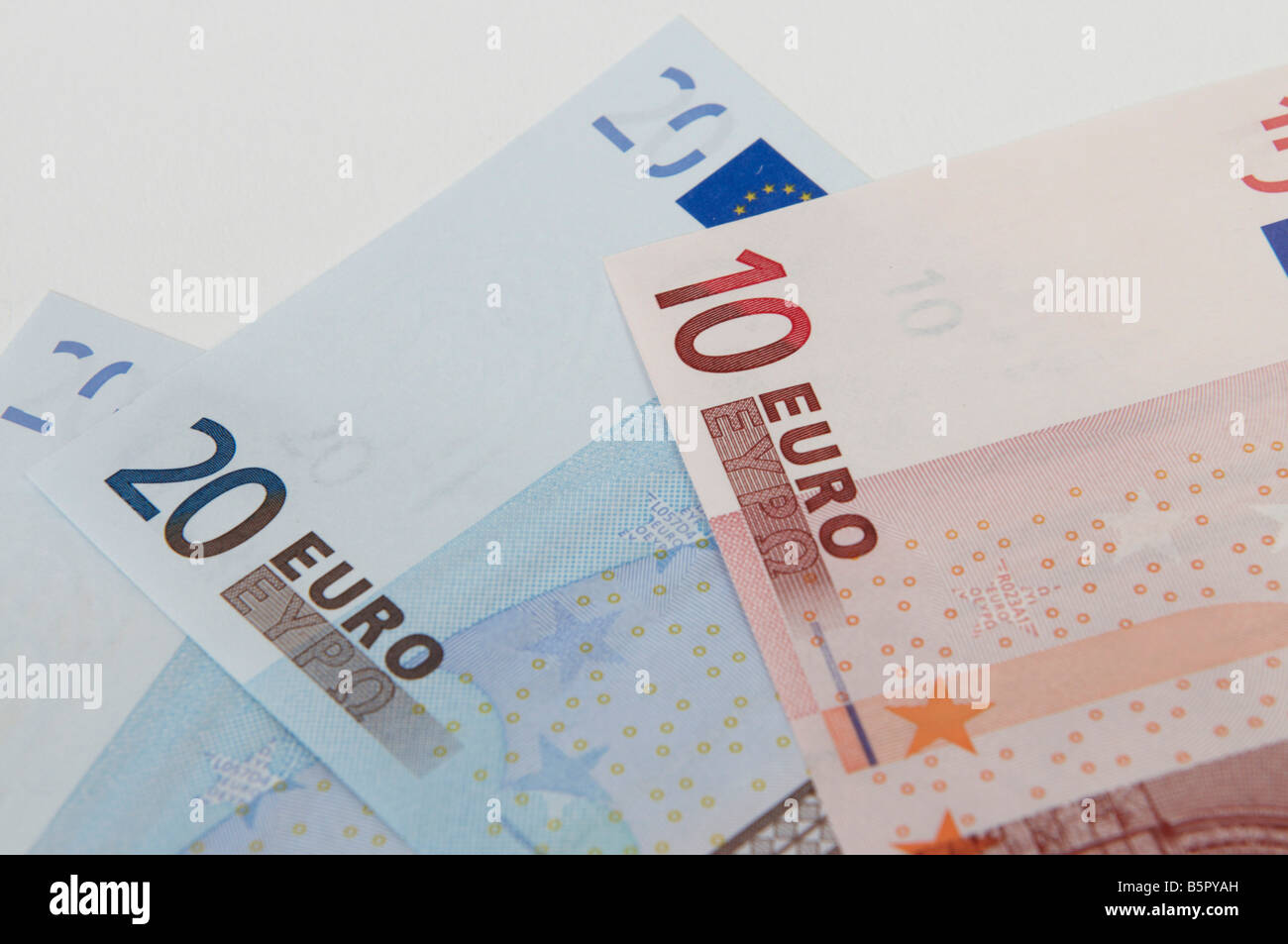 A studio photo of close up Euro bank notes Stock Photo - Alamy