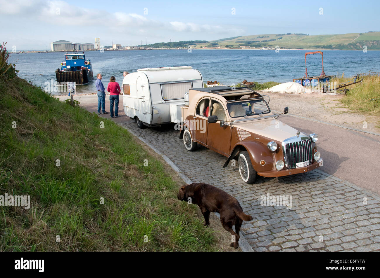 Cromarty ferry The smallest car ferry in the UK off loading and loading ...