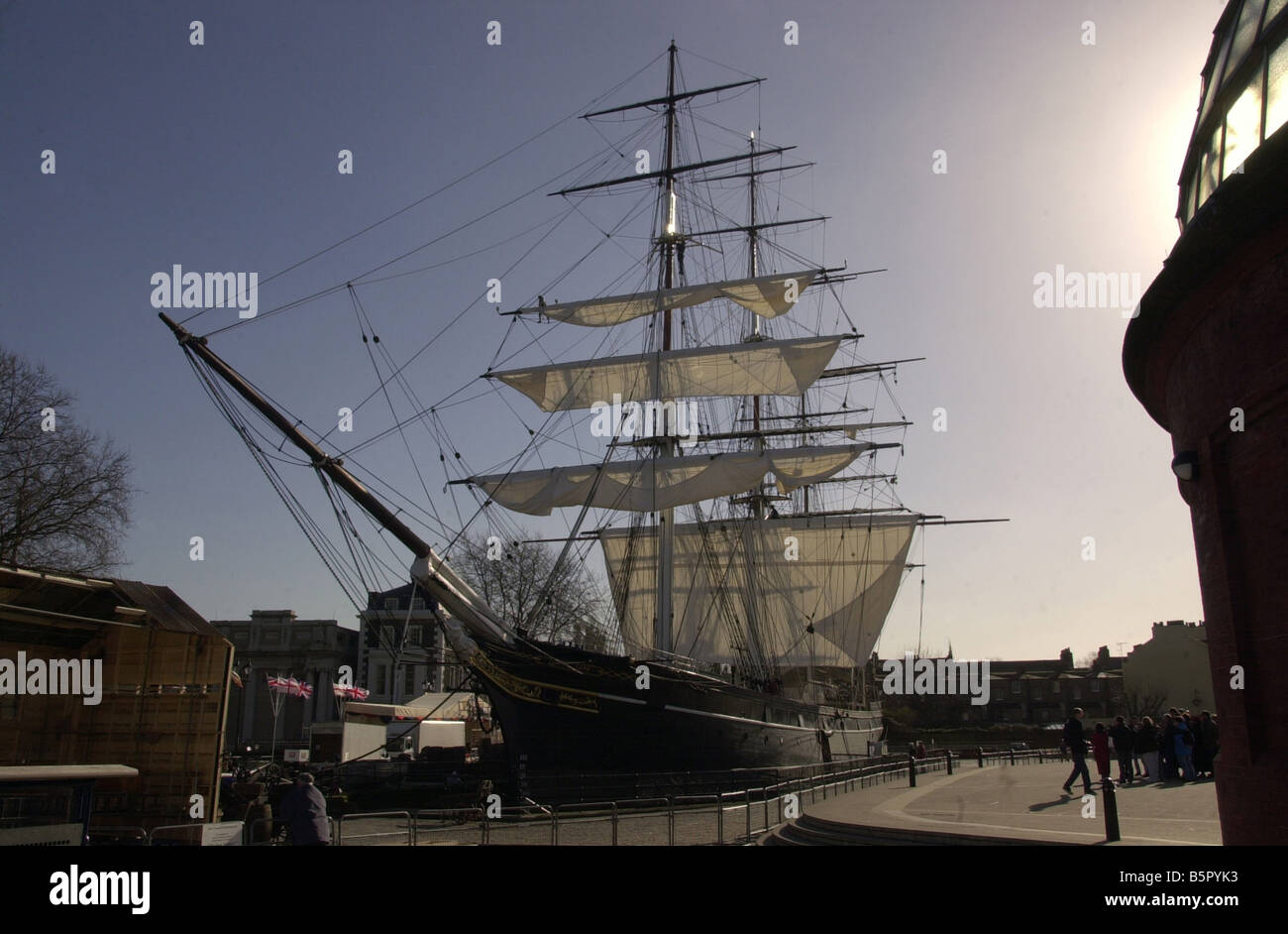 Cutty Sark Tea Cutter at the dry dock in Greenwich before refit with ...