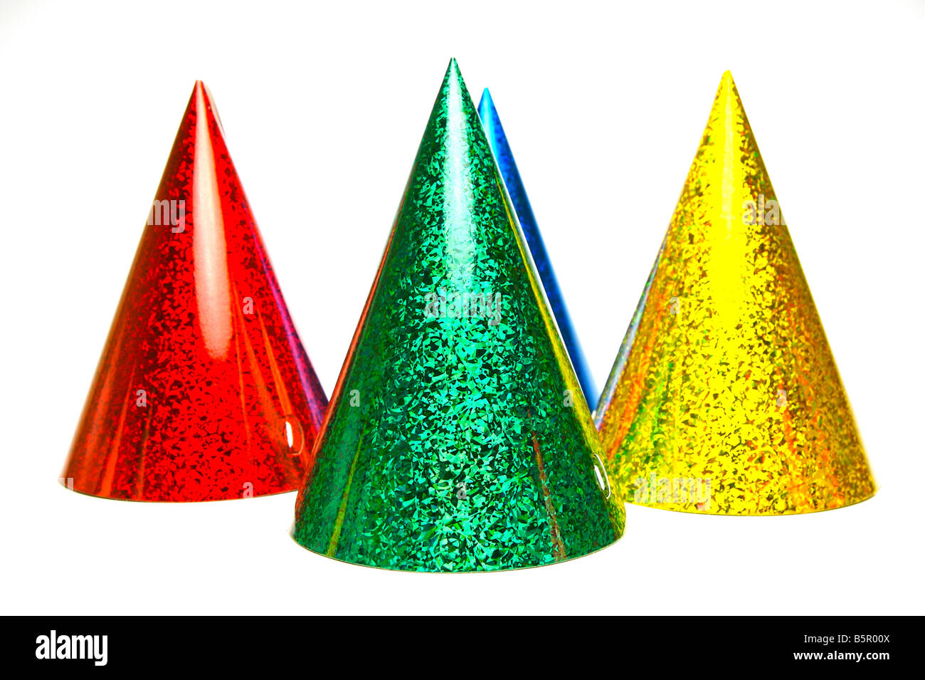 Party hats isolated against a white background Stock Photo - Alamy