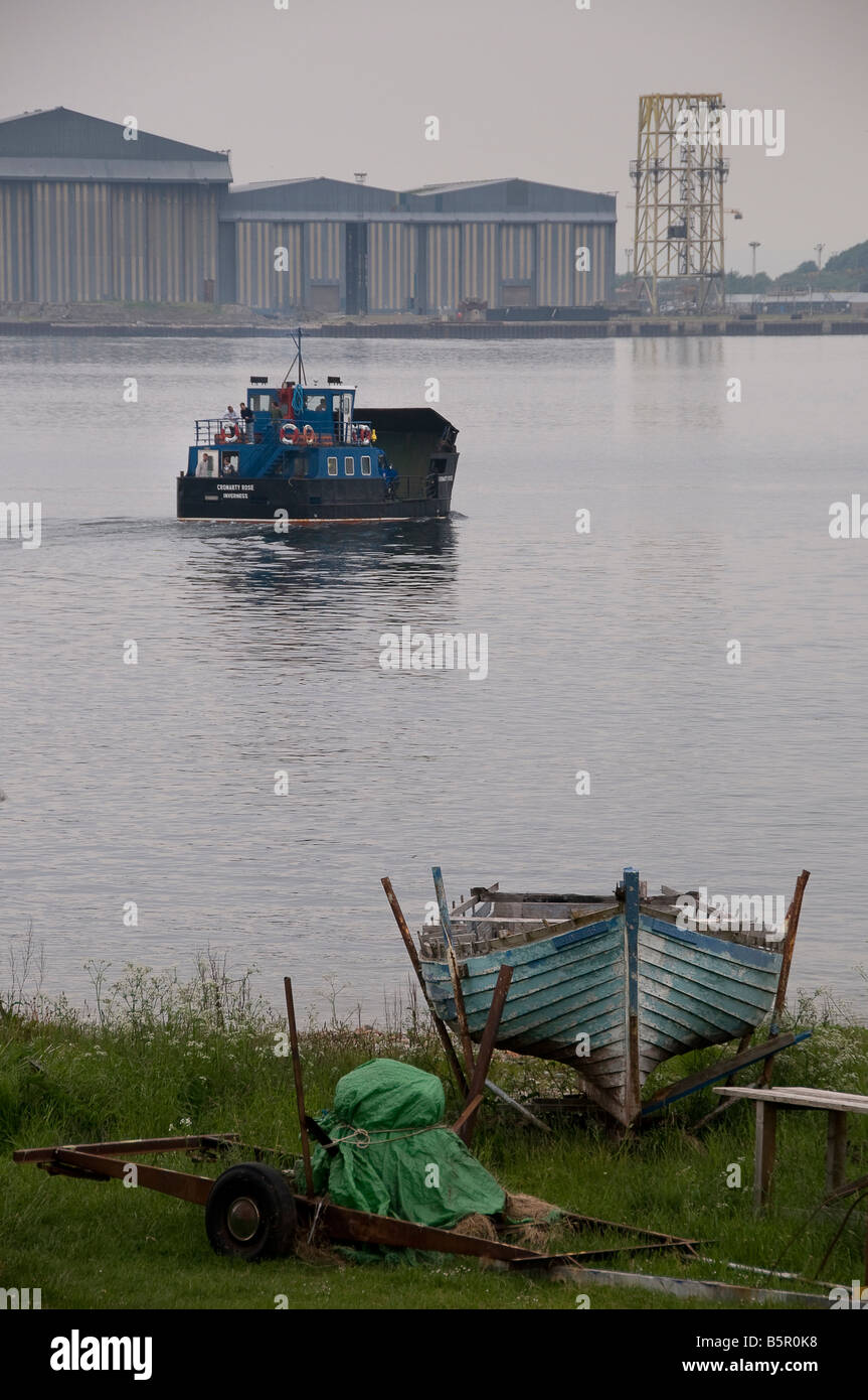 Cromarty ferry The smallest car ferry in the UK off loading and loading ...
