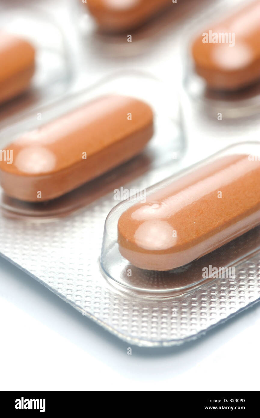 Prescription tablets isolated against a white background Stock Photo ...