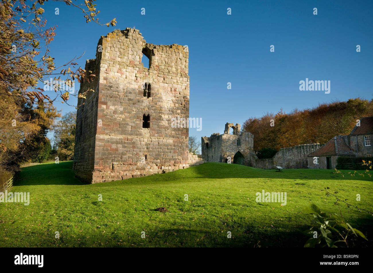 The ruins of Etal Castle in Englands Border country with Scotland Stock Photo - Alamy