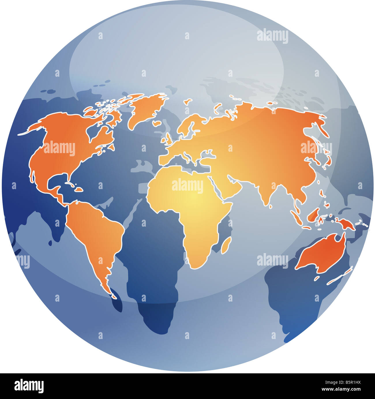 Map world illustration on spherical hi-res stock photography and images ...