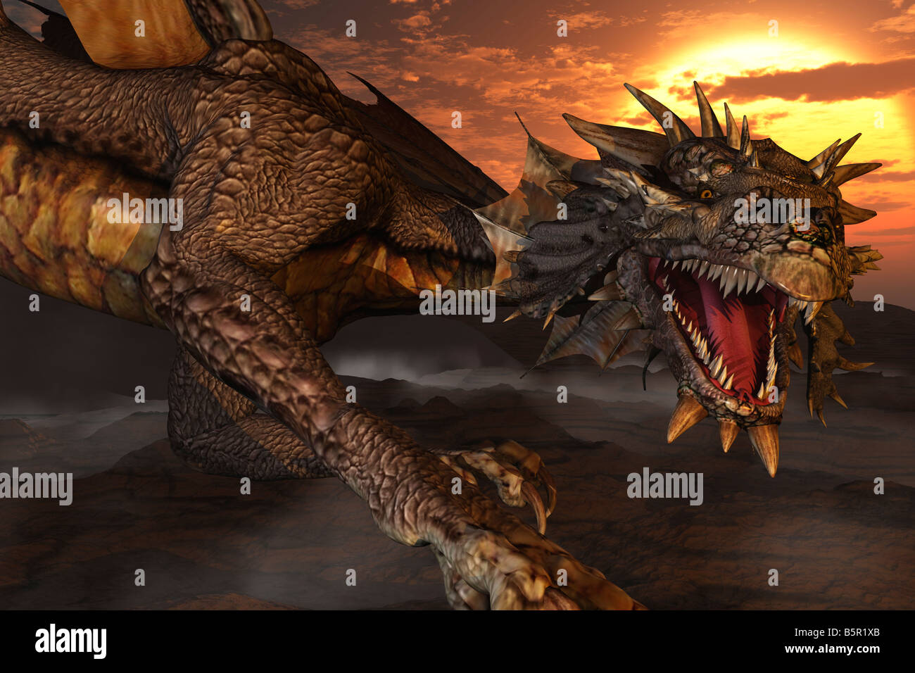 Computer Generated Image Of A Dragon Stock Photo - Alamy