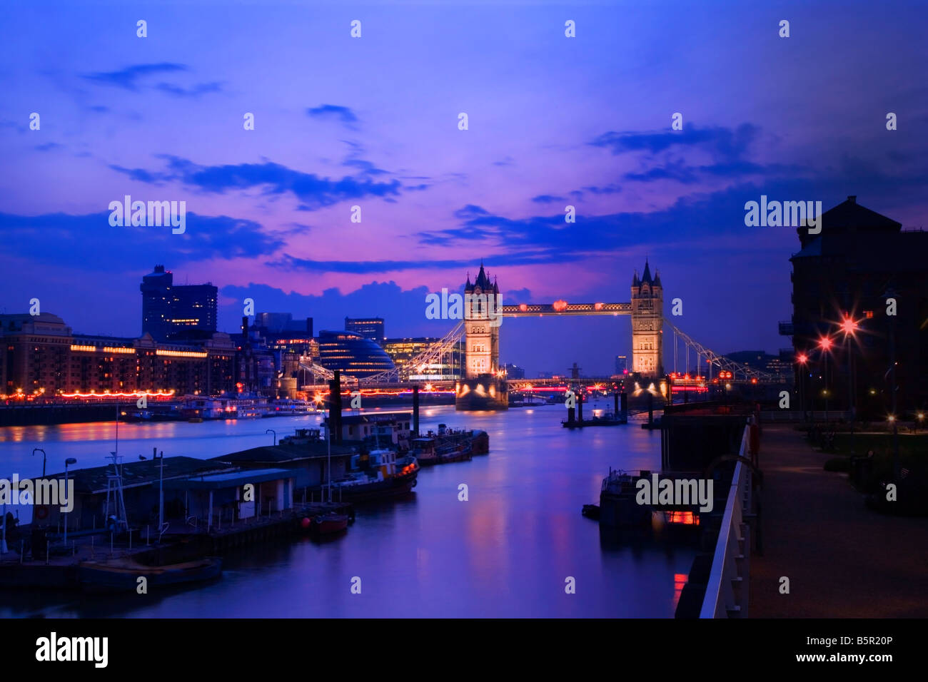 tower bridge at dusk Stock Photo - Alamy
