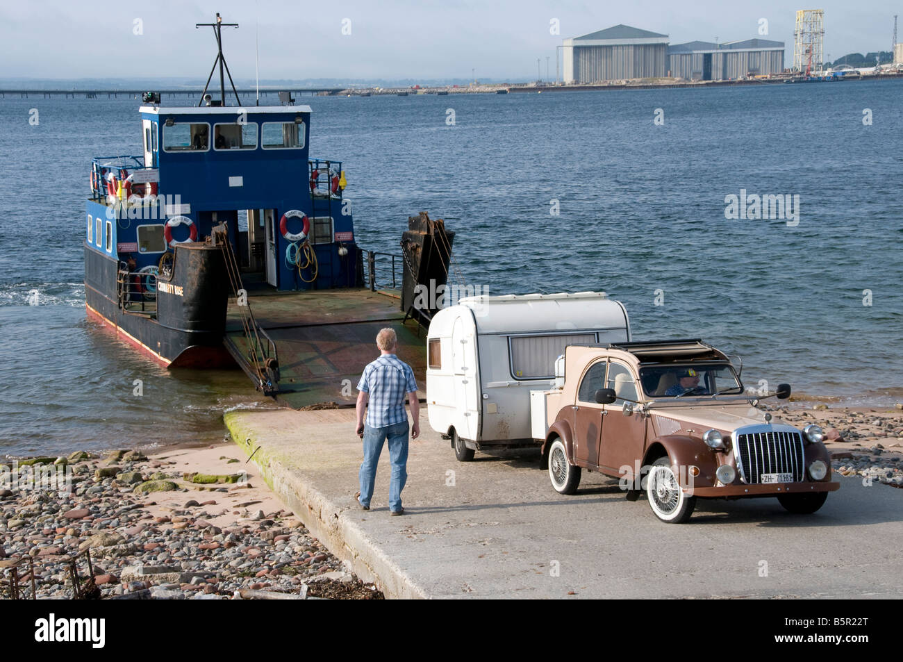 Cromarty ferry The smallest car ferry in the UK off loading and loading ...
