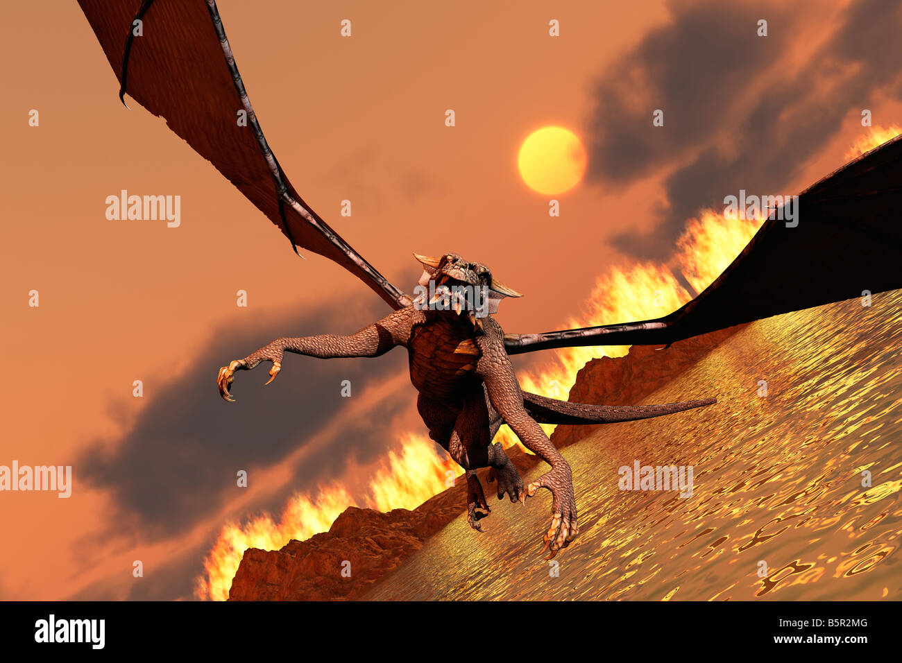 Computer Generated Image Of A Dragon Stock Photo - Alamy