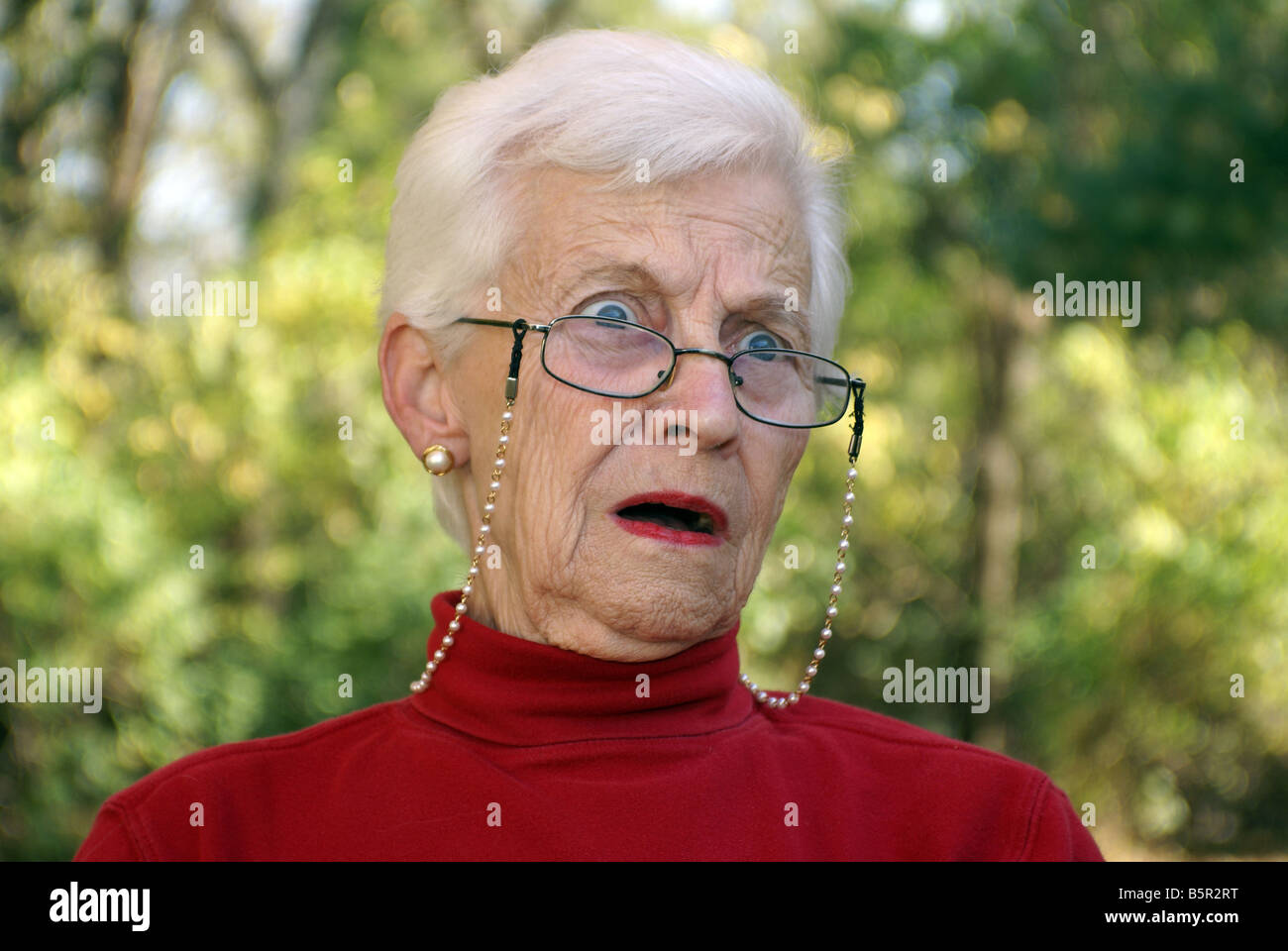 Horrified elderly woman hi-res stock photography and images - Alamy