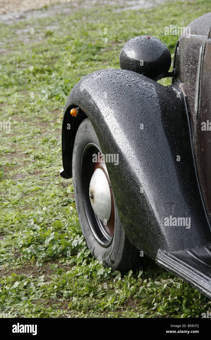detail classic vintage car at event show in rain Stock Photo - Alamy