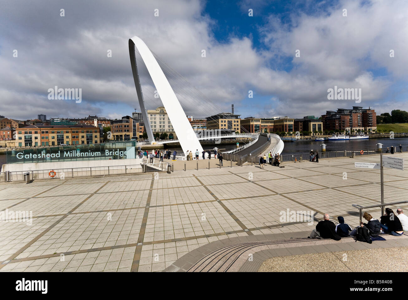 The Gateshead Millennium Bridge over the River Tyne, NewcastleGateshead ...