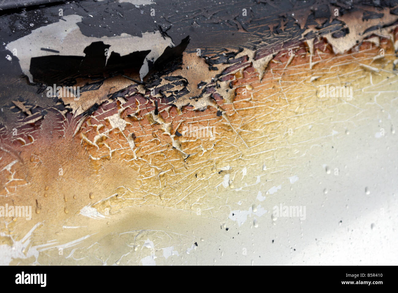 The burnt damage to the paint of a car after a fire Stock Photo - Alamy