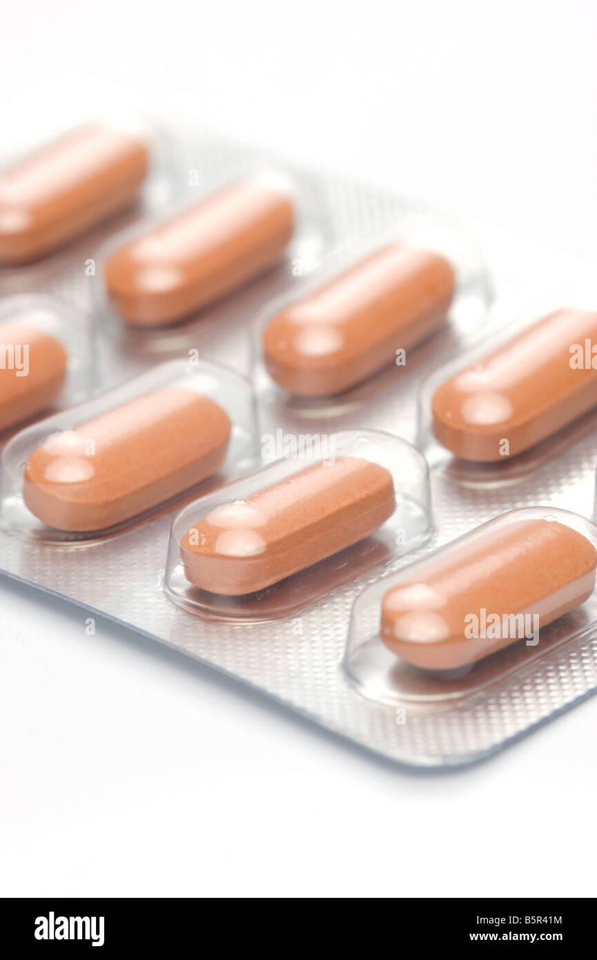 Prescription tablets isolated against a white background Stock Photo ...