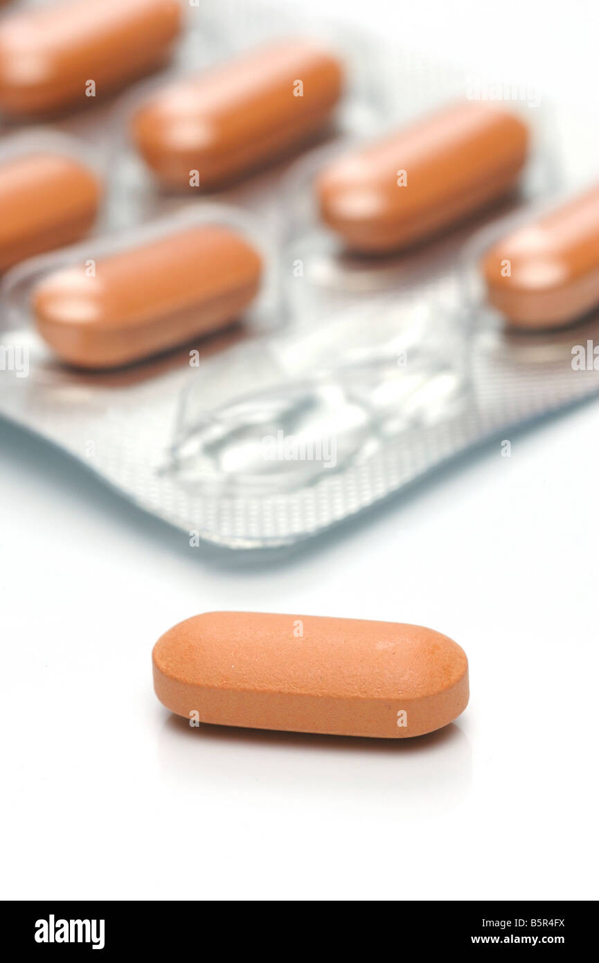 Prescription tablets isolated against a white background Stock Photo ...