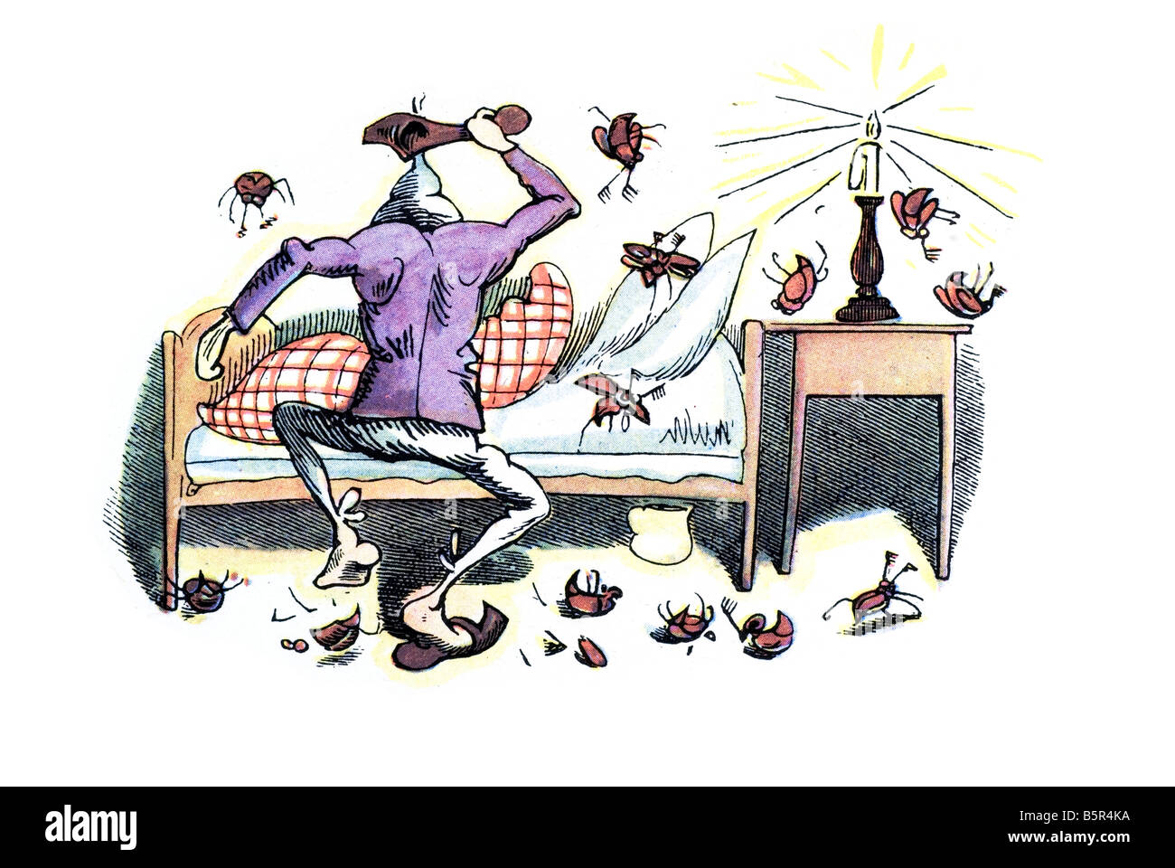 uncle Fritz killing May beetle in bed, Max and Moritz A Story of Seven ...