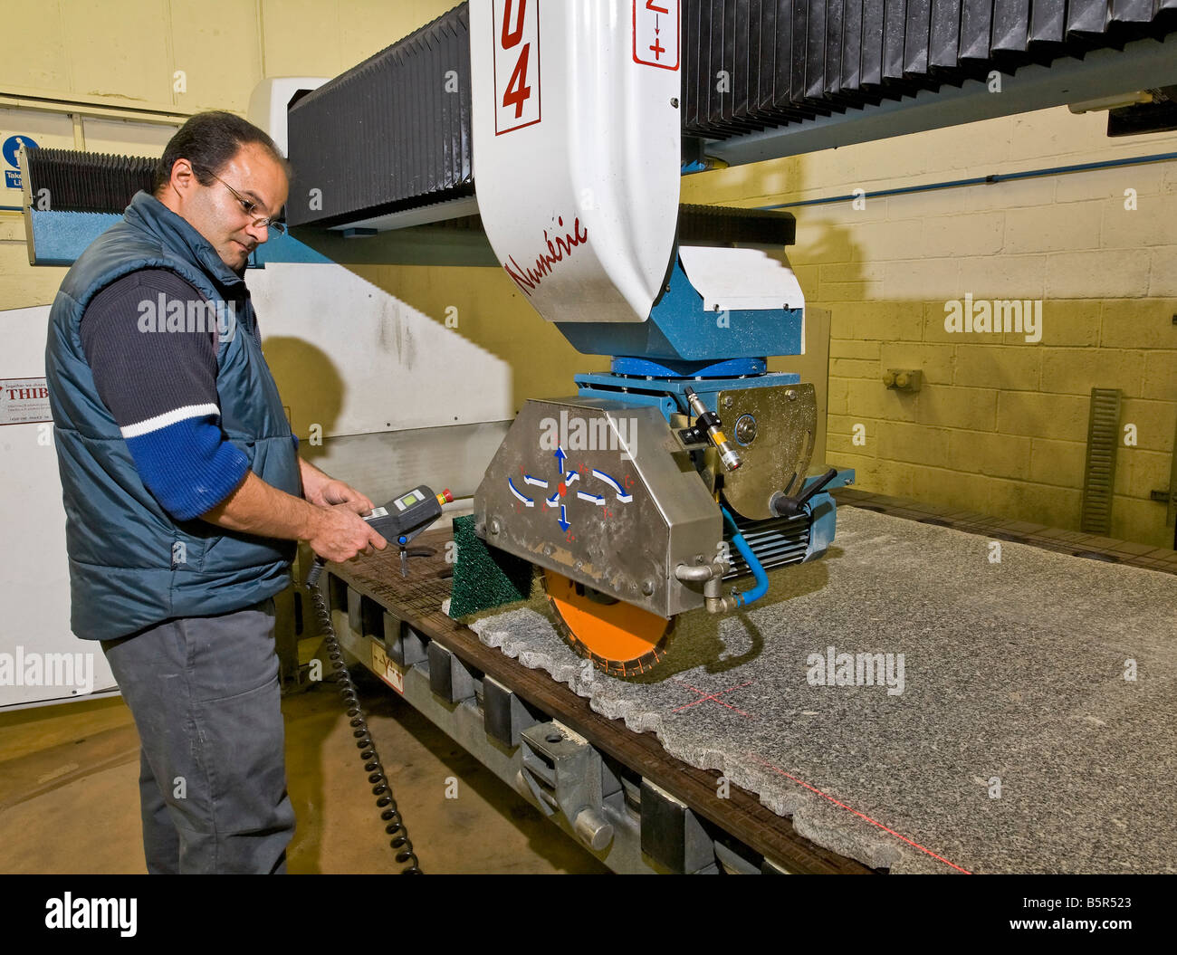 Industrial marble cutting for worktops using Thibaut automated cutting ...