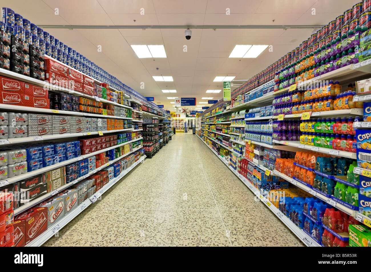 Soft drinks display in a supermarket Stock Photo - Alamy