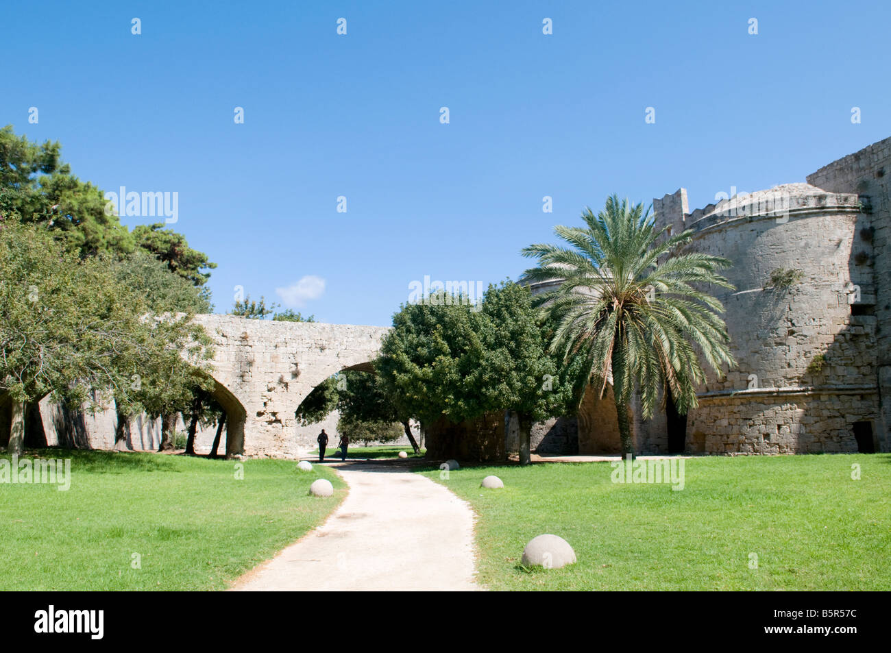 The Moat of Rhodes Castle in Rhodes, Greece Stock Photo - Alamy