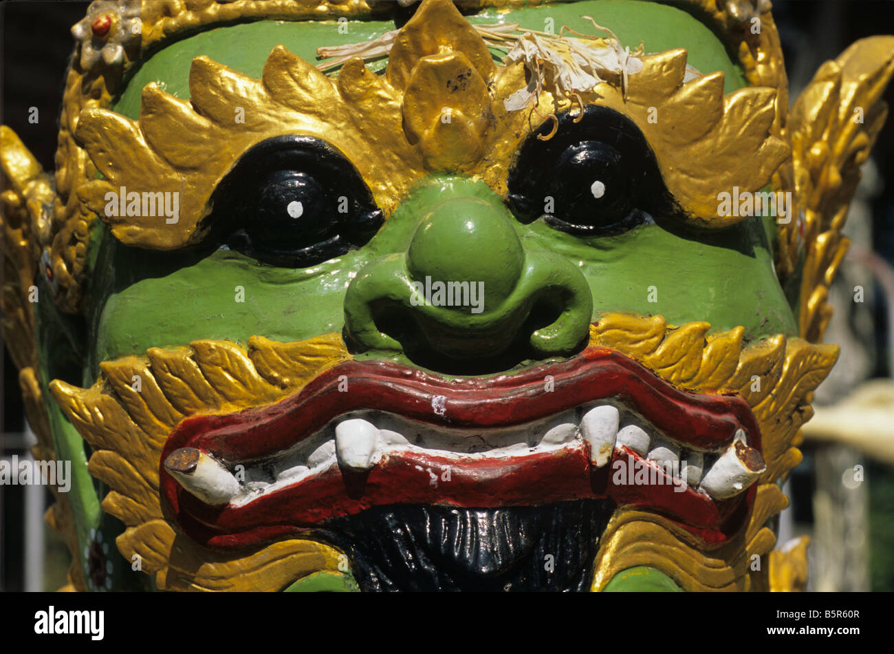 A Guardian Figure protects a temple on Mandalay Hill, Burma or Myanmar ...