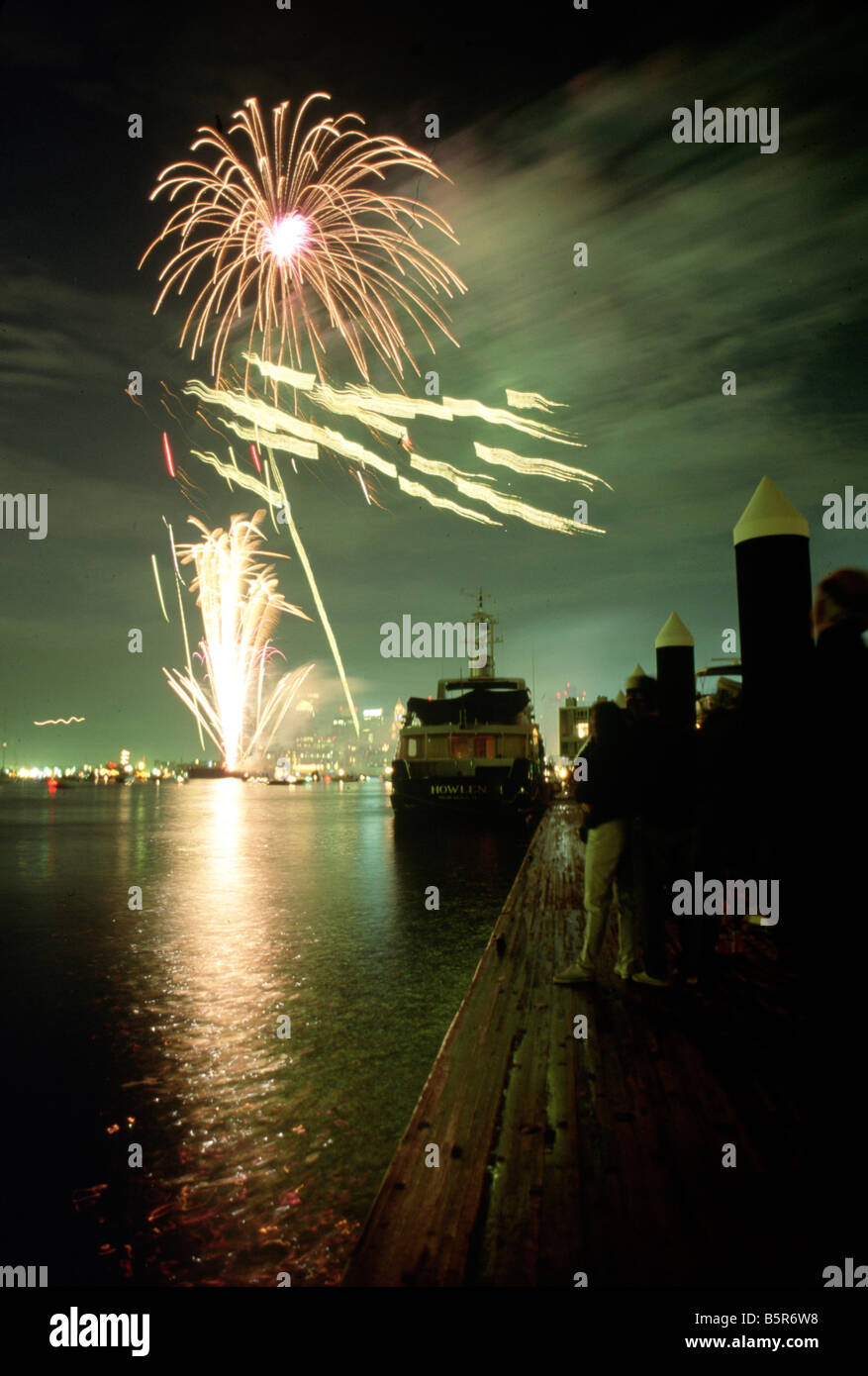 Firework show Boston Stock Photo - Alamy
