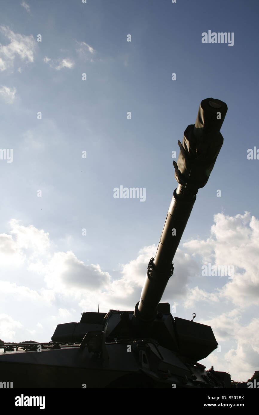 detail of army tank gun turret on battle field Stock Photo - Alamy