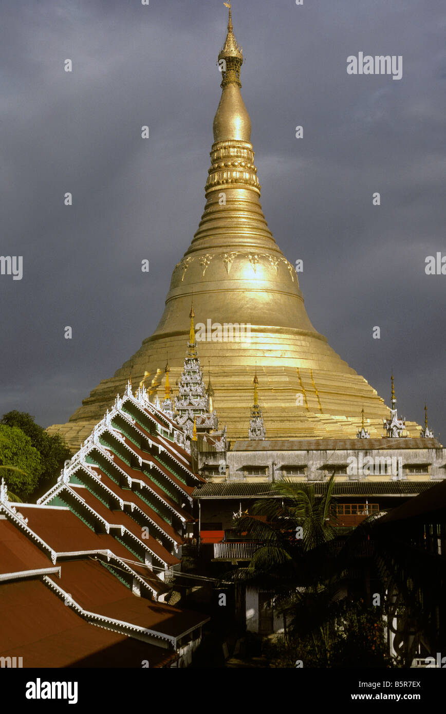 A view of Shwedagon Pagoda in Rangoon or Yangon, Burma, now called ...