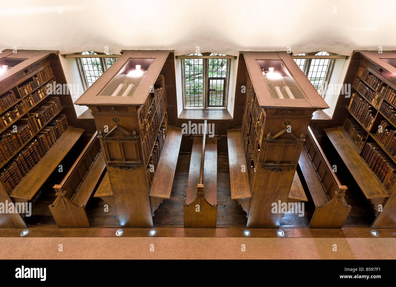Fellows Library a medieval library at Jesus College Oxford Stock Photo ...