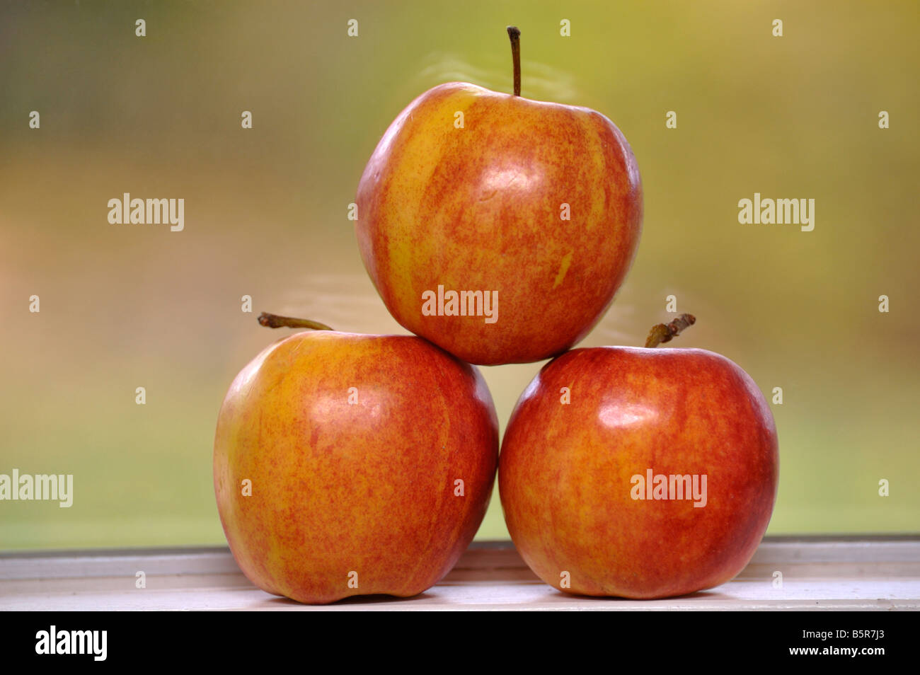 Three ripe yellow apples hi-res stock photography and images - Alamy