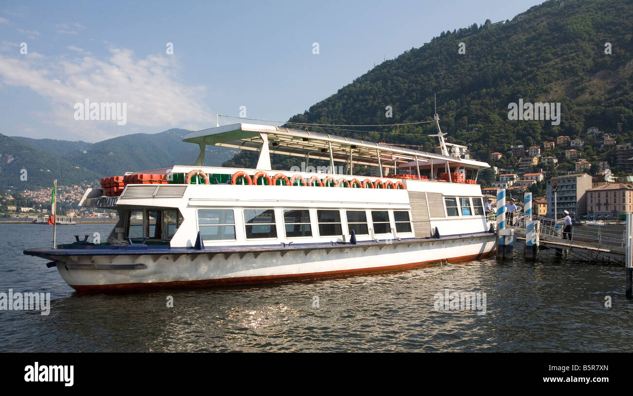 Docked Ferry Boat on Lake Como Italy Stock Photo - Alamy