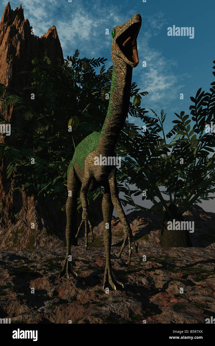 Computer Generated Image Of A Gallimimus Dinosaur Stock Photo - Alamy