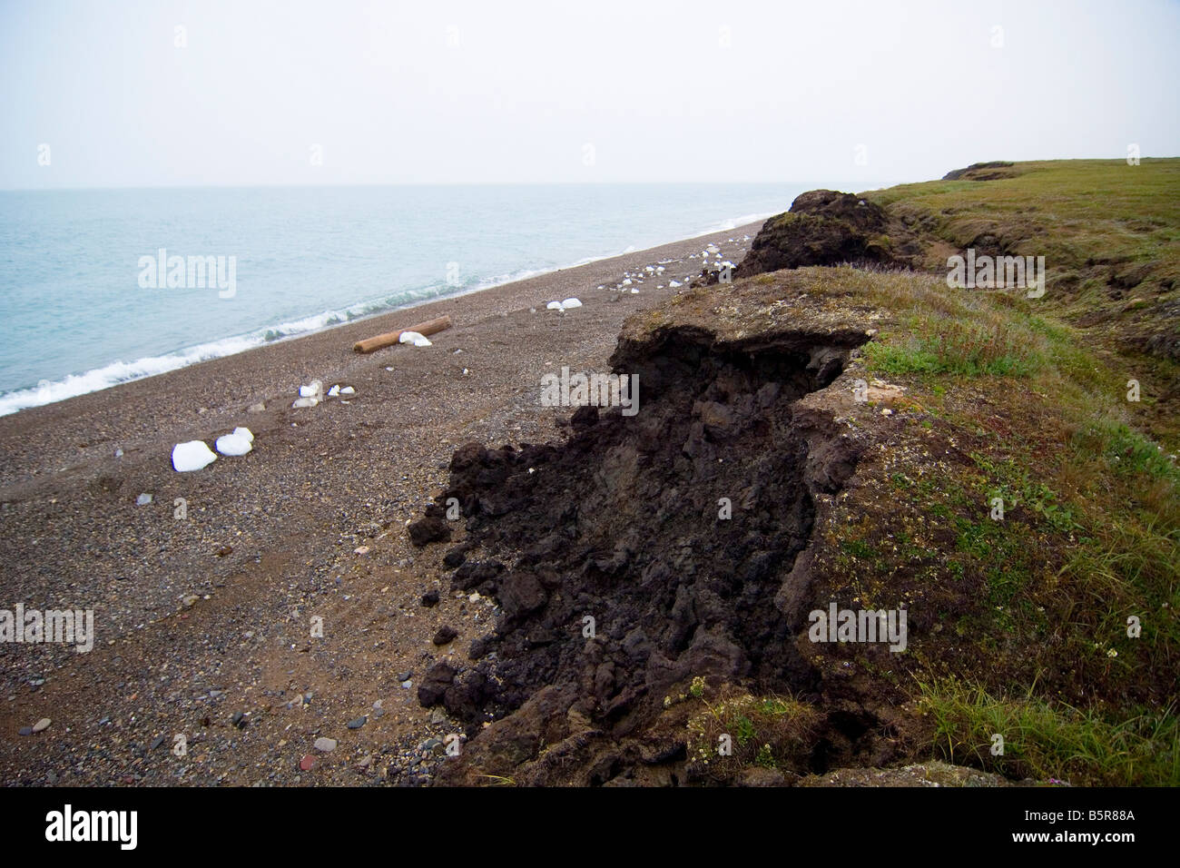 erosion eroding erode melting thaw thawing permafrost land dirt surf ...