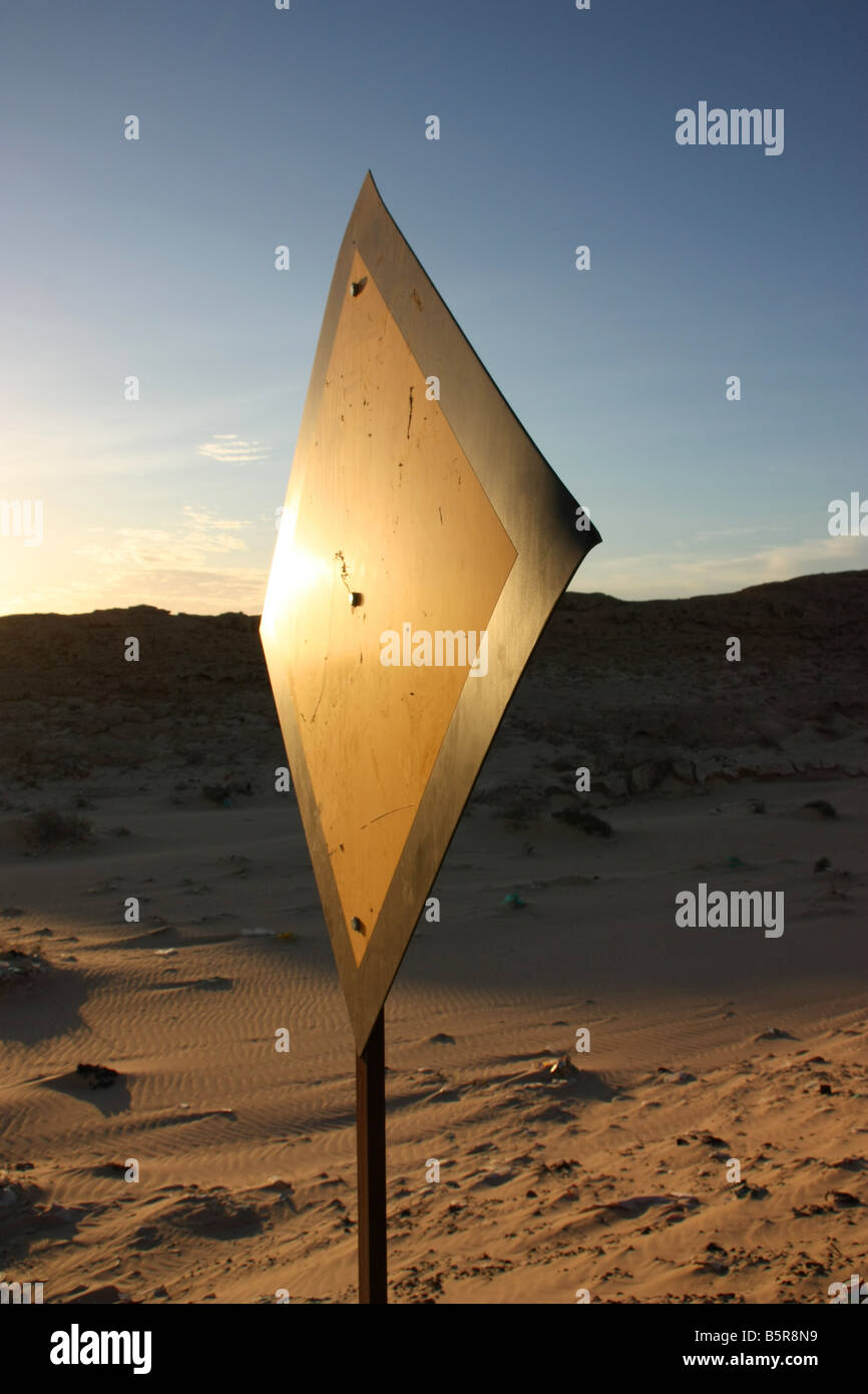 Railway sign in the Sahara Desert Mauritania Stock Photo - Alamy
