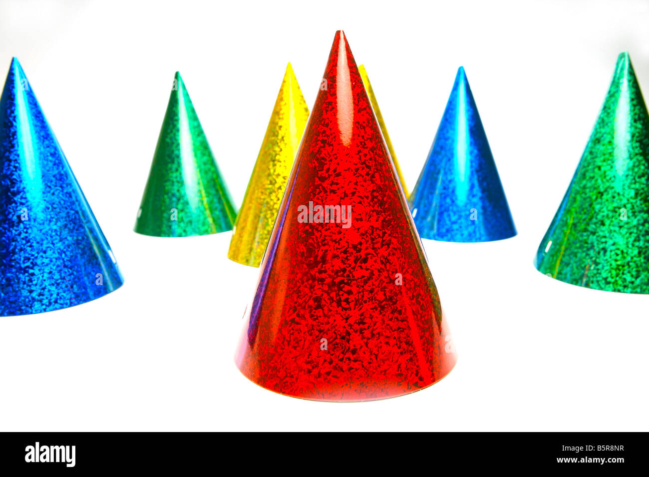 Party hats isolated against a white background Stock Photo - Alamy