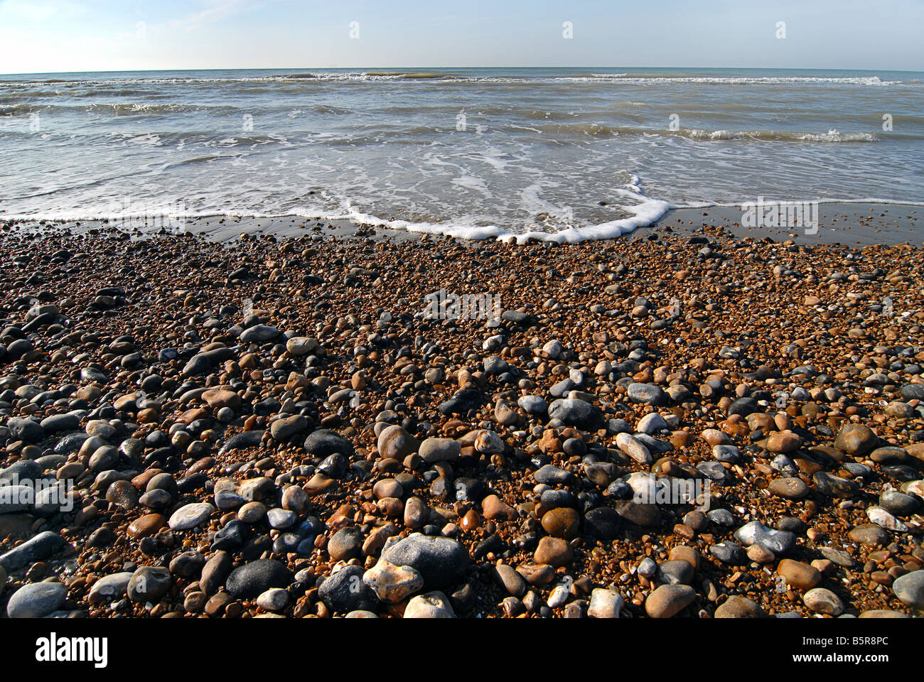 Pebbles and shingle on Brighton Beach. East Sussex, England Stock Photo ...