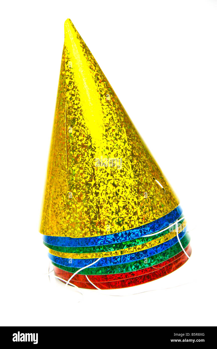 Party hats isolated against a white background Stock Photo - Alamy