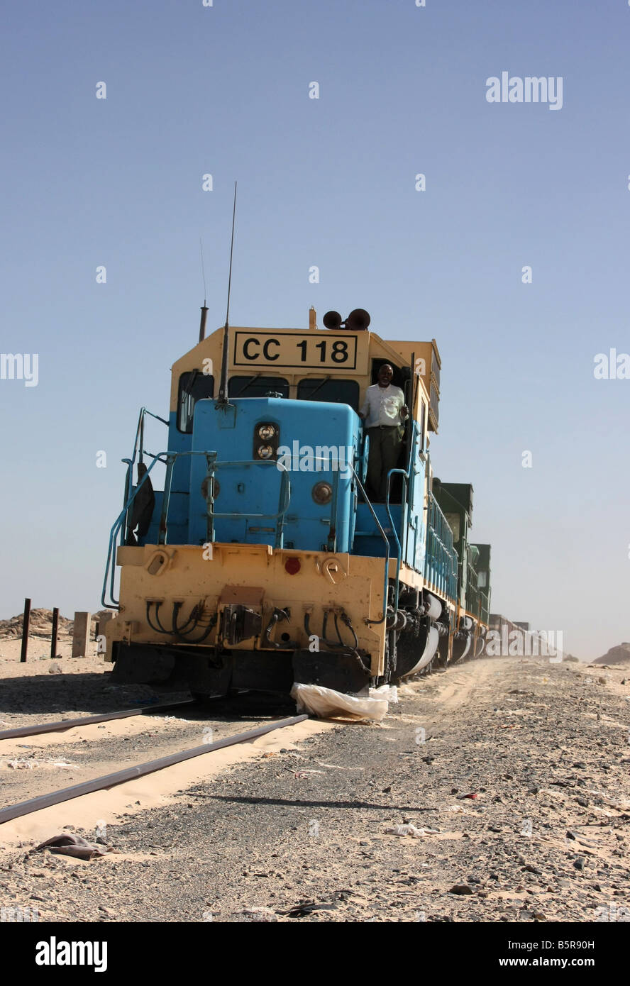 The longest train in the world. Iron ore train near Nouadhibou ...