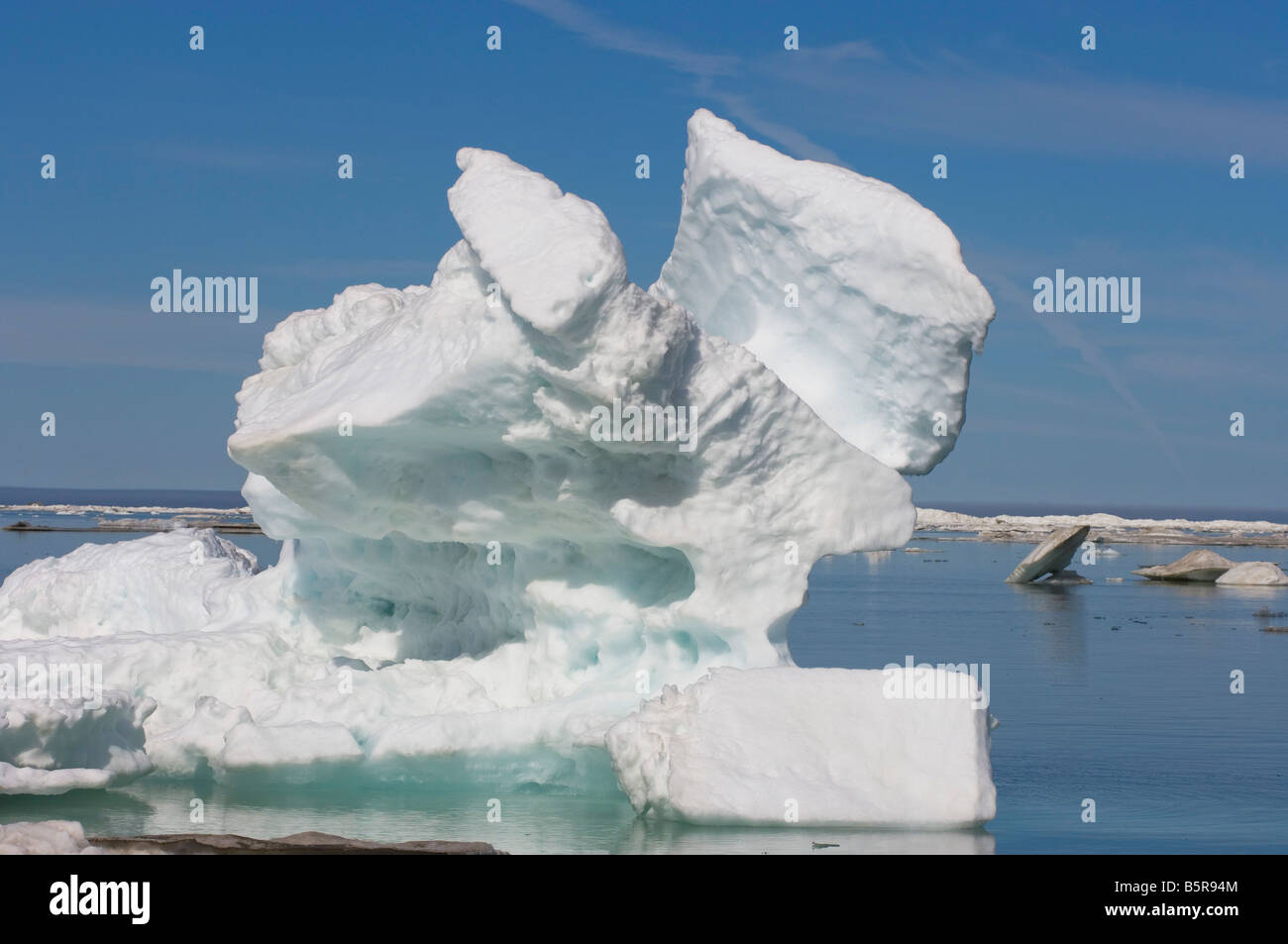 melting shorefast ice in the Beaufort Sea Arctic Ocean off the coast of ...