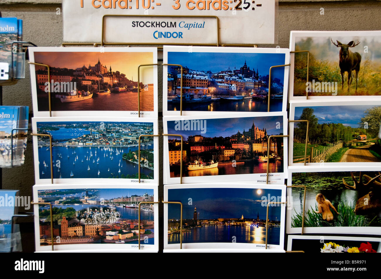 Display of postcards from Stockholm and Sweden Stock Photo - Alamy