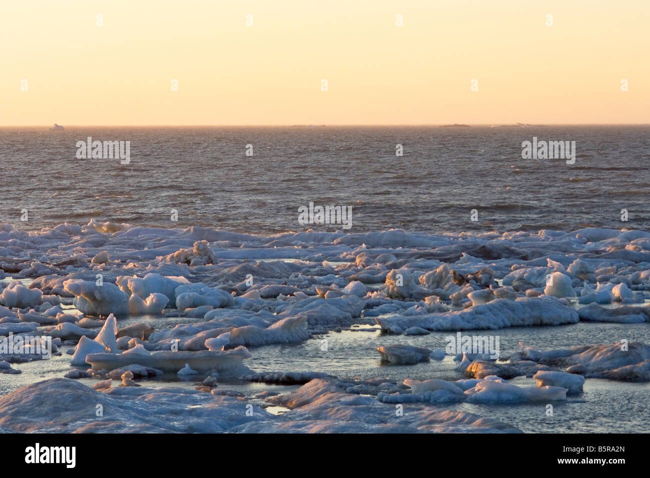 melting shorefast ice in the Beaufort Sea Arctic Ocean off the coast of ...