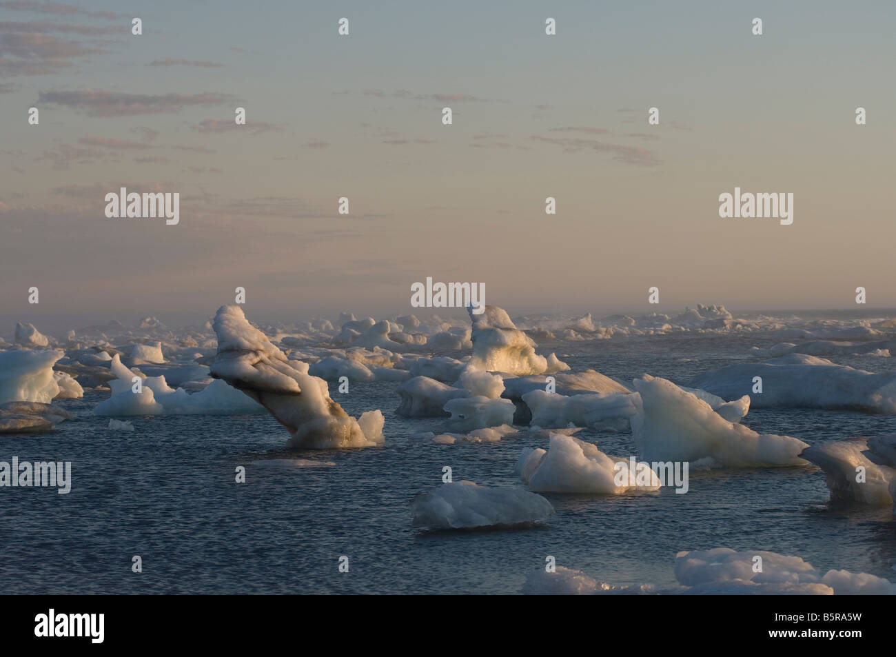 melting shorefast ice in the Beaufort Sea Arctic Ocean off the coast of ...