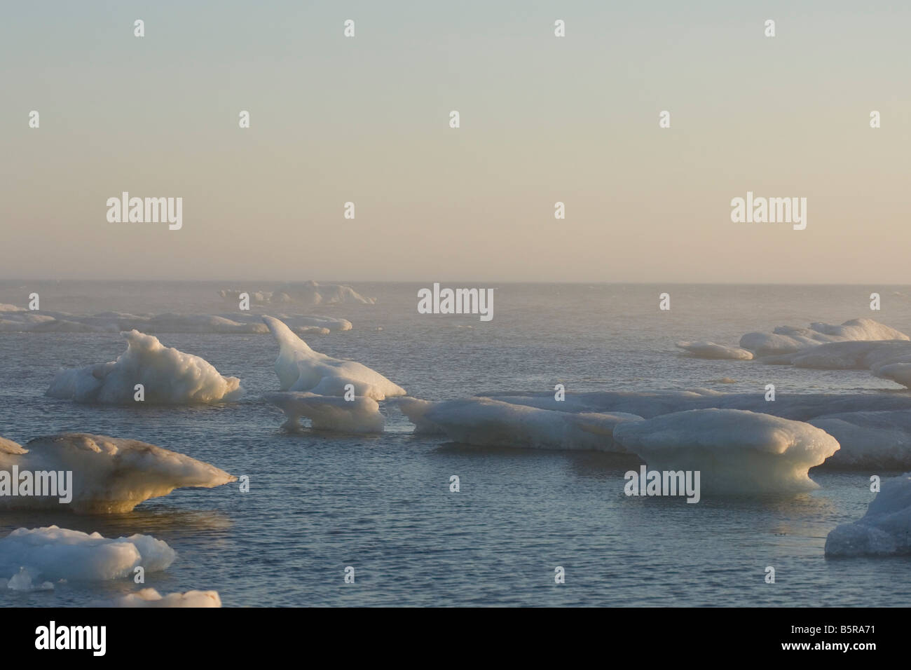 melting shorefast ice in the Beaufort Sea Arctic Ocean off the coast of ...