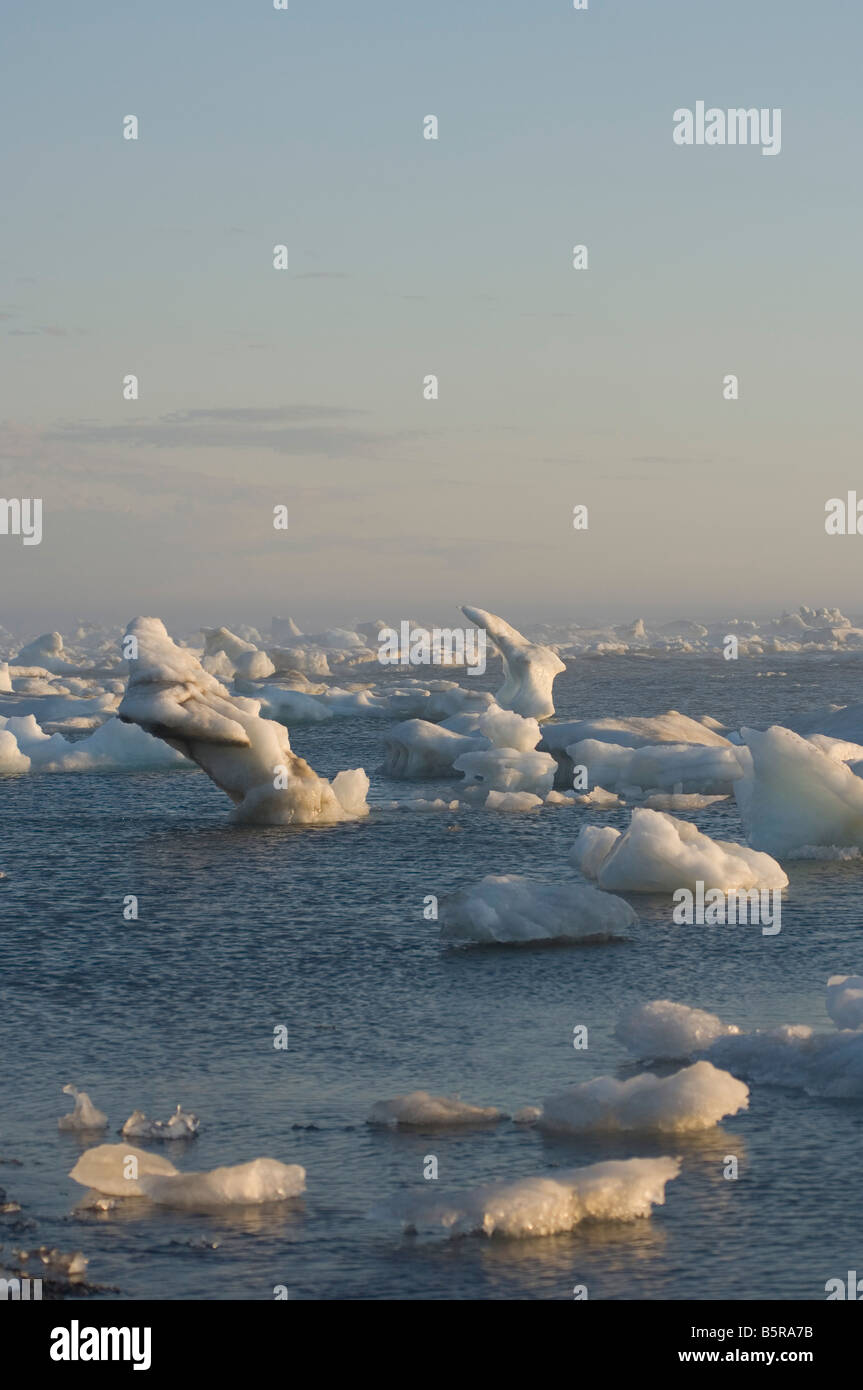 melting shorefast ice in the Beaufort Sea Arctic Ocean off the coast of ...