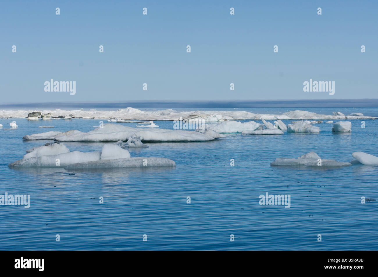 melting shorefast ice in the Beaufort Sea Arctic Ocean off the coast of ...