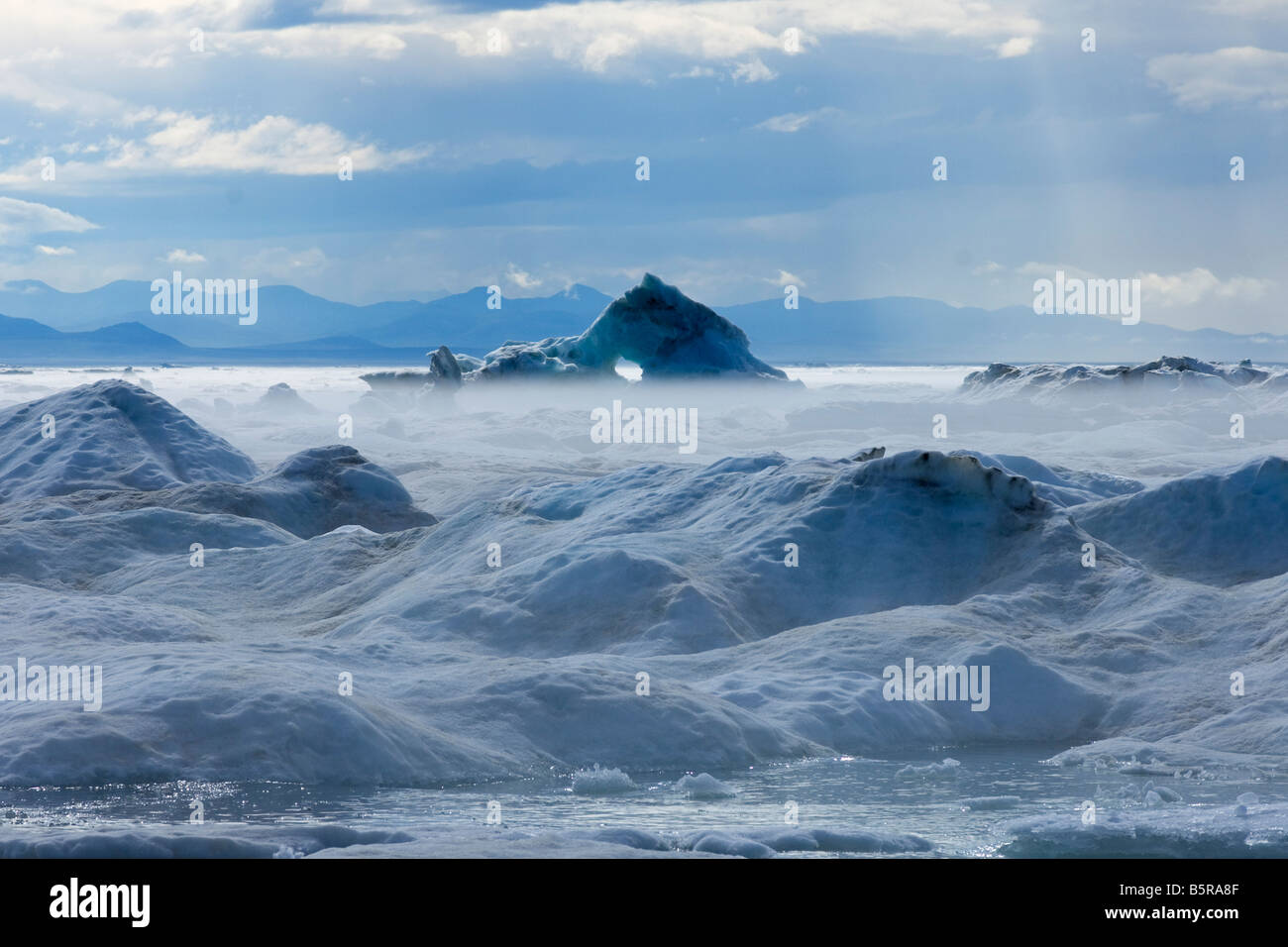 melting shorefast ice in the Beaufort Sea Arctic Ocean off the coast of ...