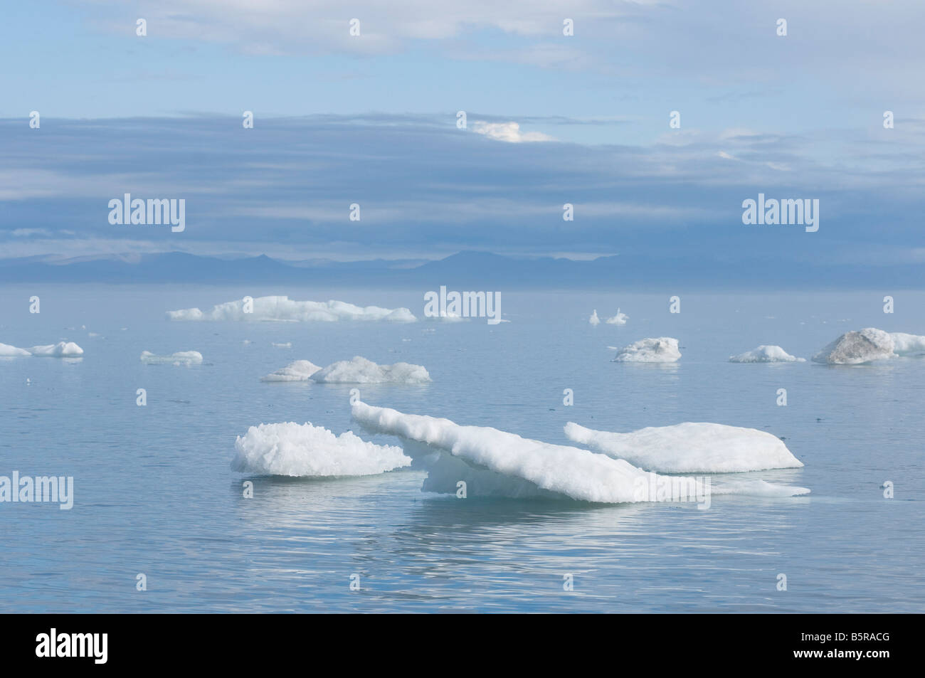 melting shorefast ice in the Beaufort Sea Arctic Ocean off the coast of ...