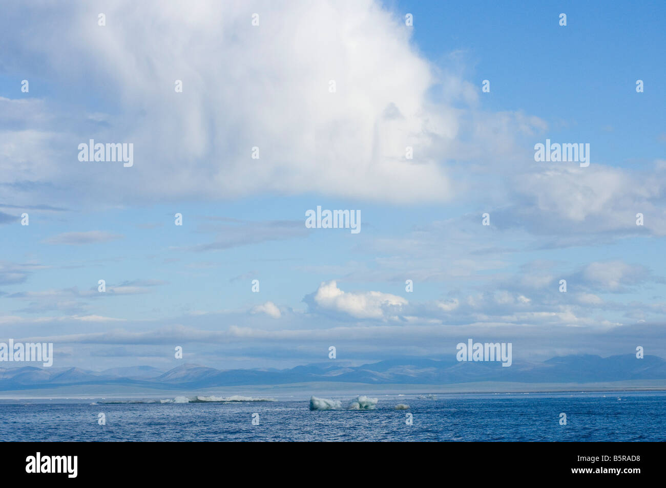 melting shorefast ice in the Beaufort Sea Arctic Ocean off the coast of ...
