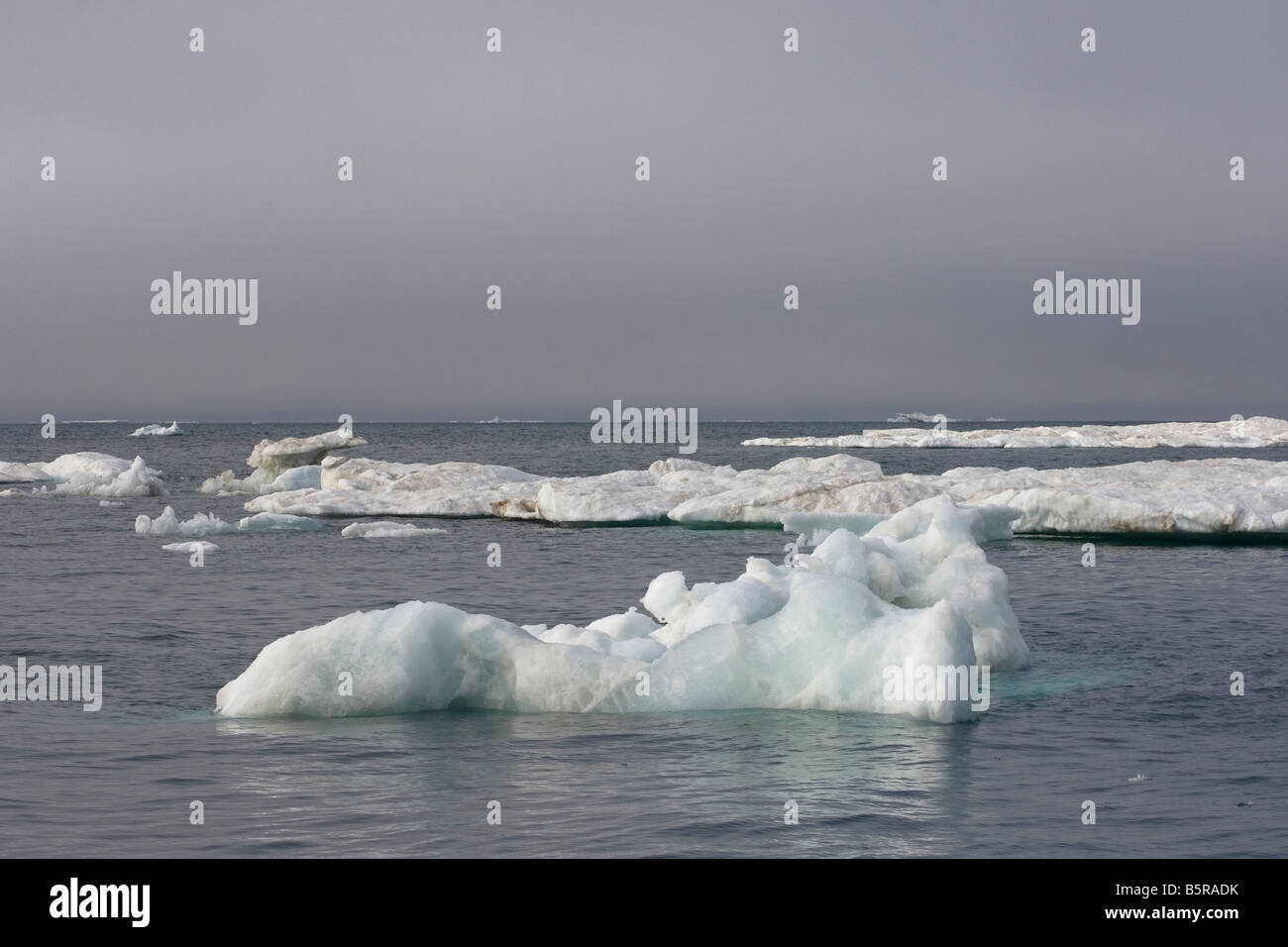 melting shorefast ice in the Beaufort Sea Arctic Ocean off the coast of ...