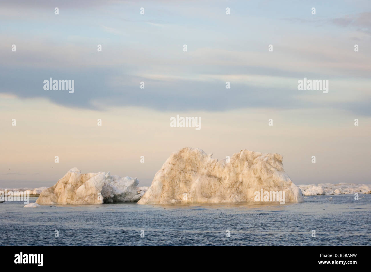 melting shorefast ice in the Beaufort Sea Arctic Ocean off the coast of ...