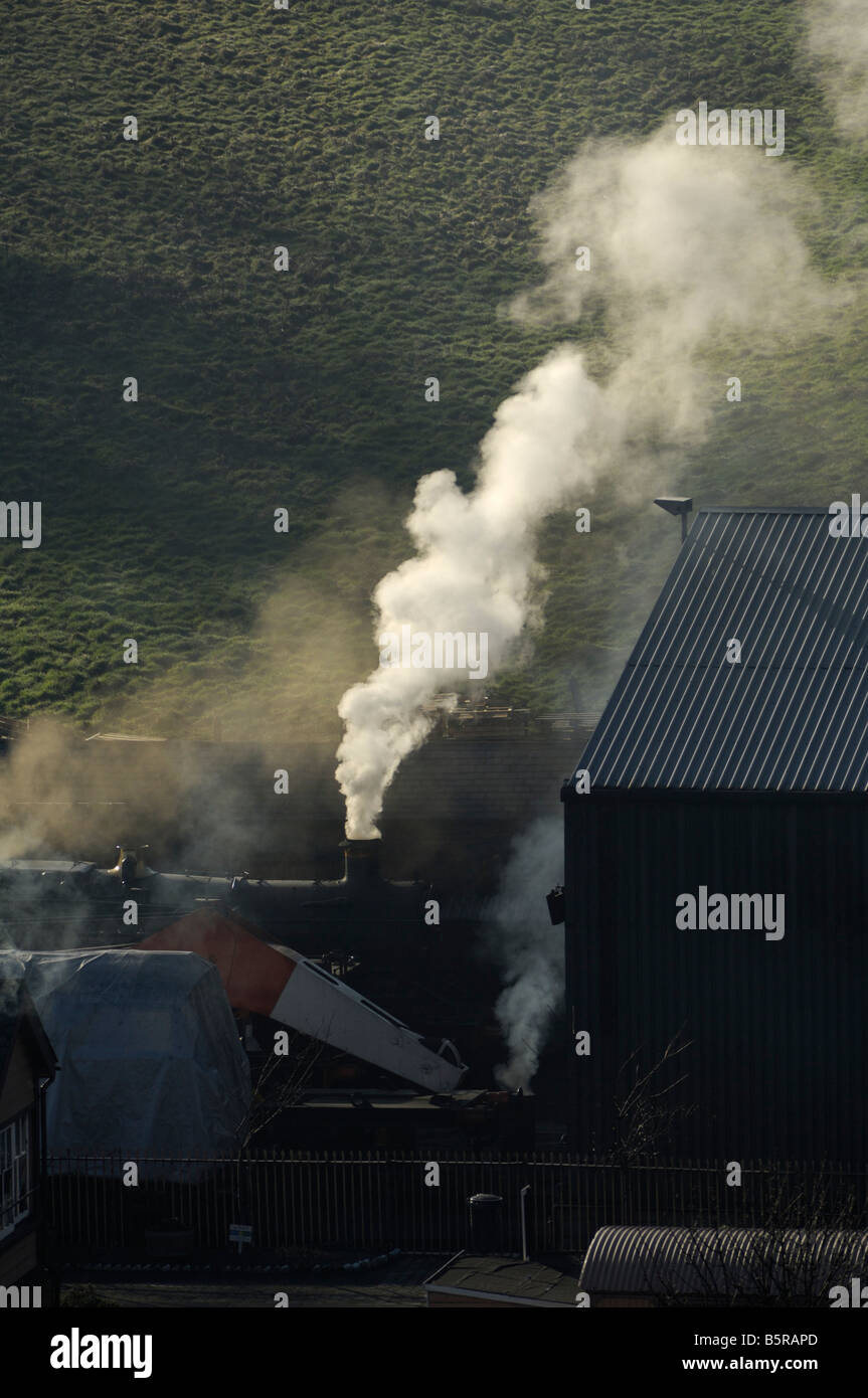 Smoke billowing from steam engine on the Severn Valley Railway Stock ...