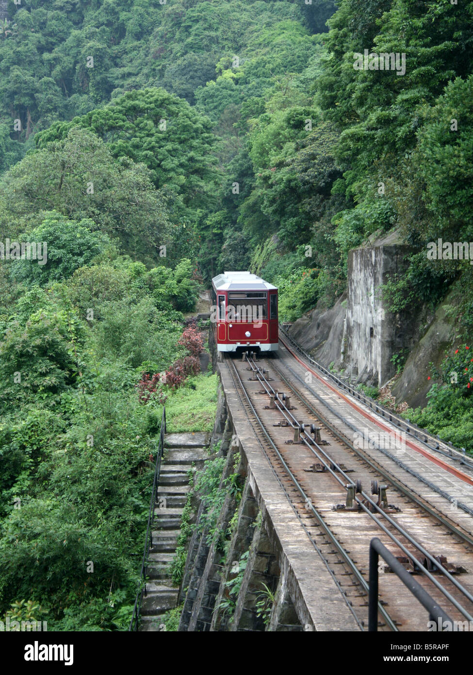 elevated view of Peak tram Hong Kong April 2008 Stock Photo - Alamy